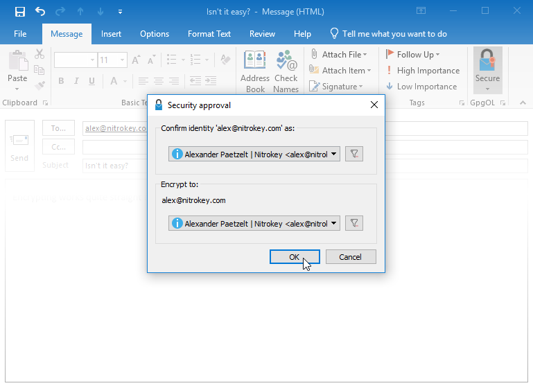 Openpgp Email Encryption With Outlook Nitrokey 