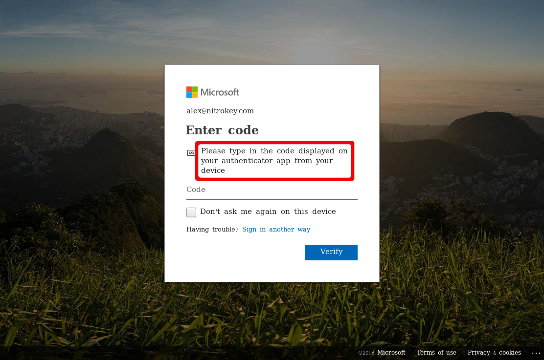 Two-factor Authentication for Microsoft Account | Nitrokey